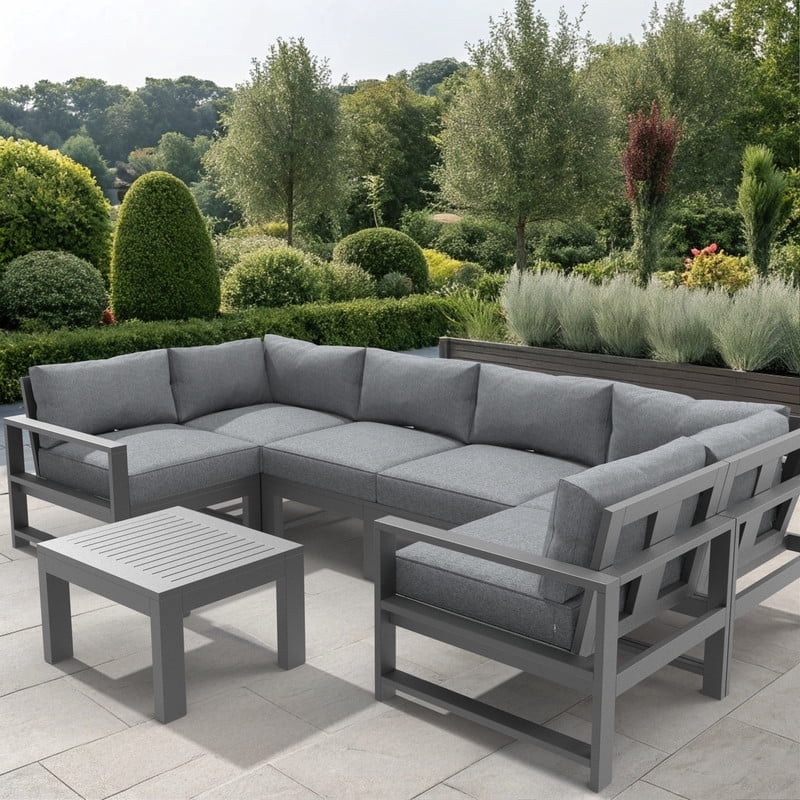 Covers & all Outdoor Olefin Foam Seat and Polyfill Back Cushion Set, 5 ...