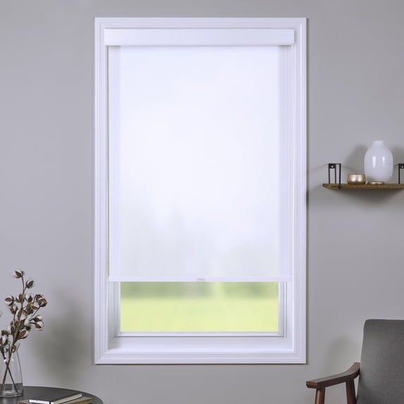 Coverscaped Limited Custom Cordless Solar Screen Roller Shade, Pure ...