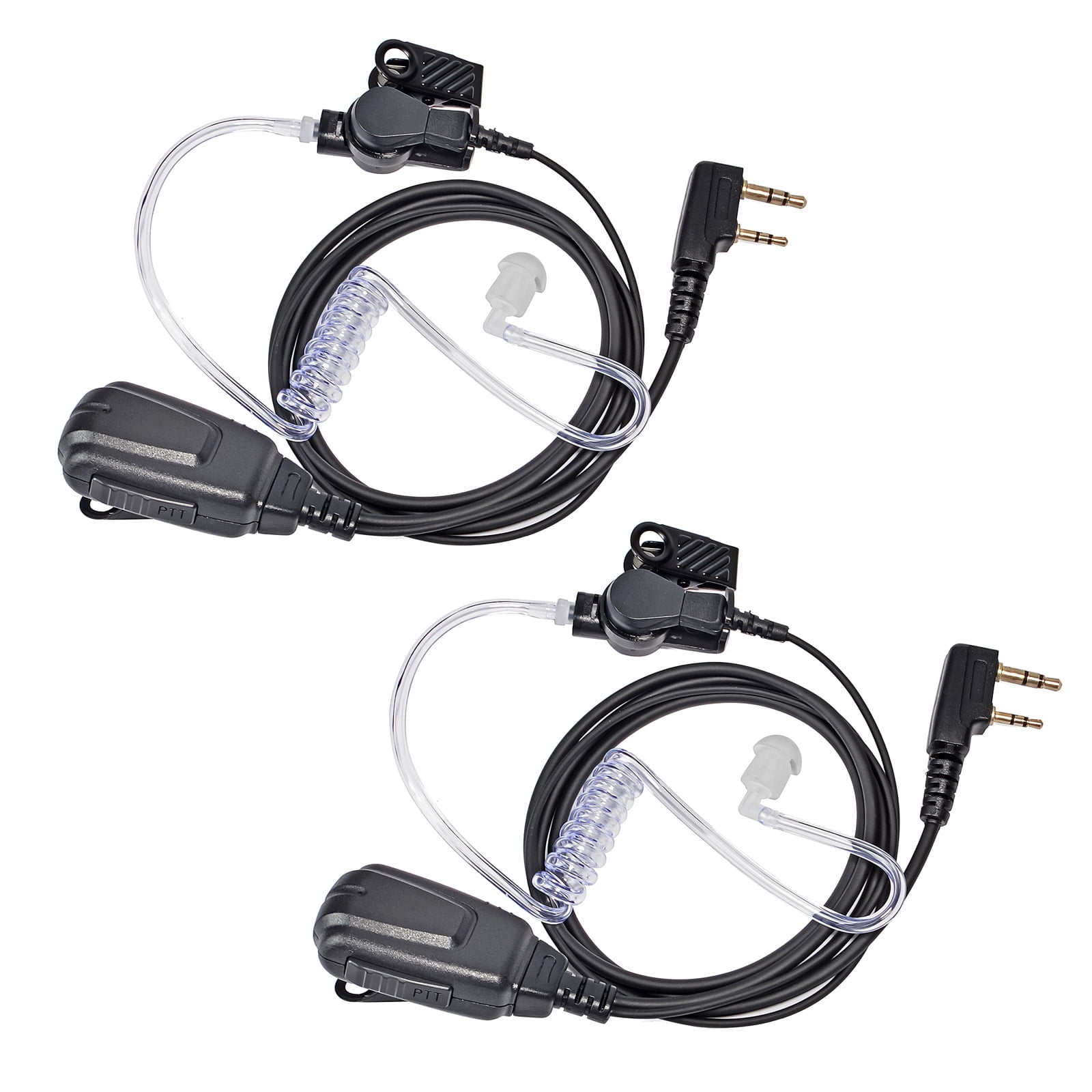 Covert Acoustic Tube Walkie Talkie Earpiece Headset with Mic for 2 Pin ...