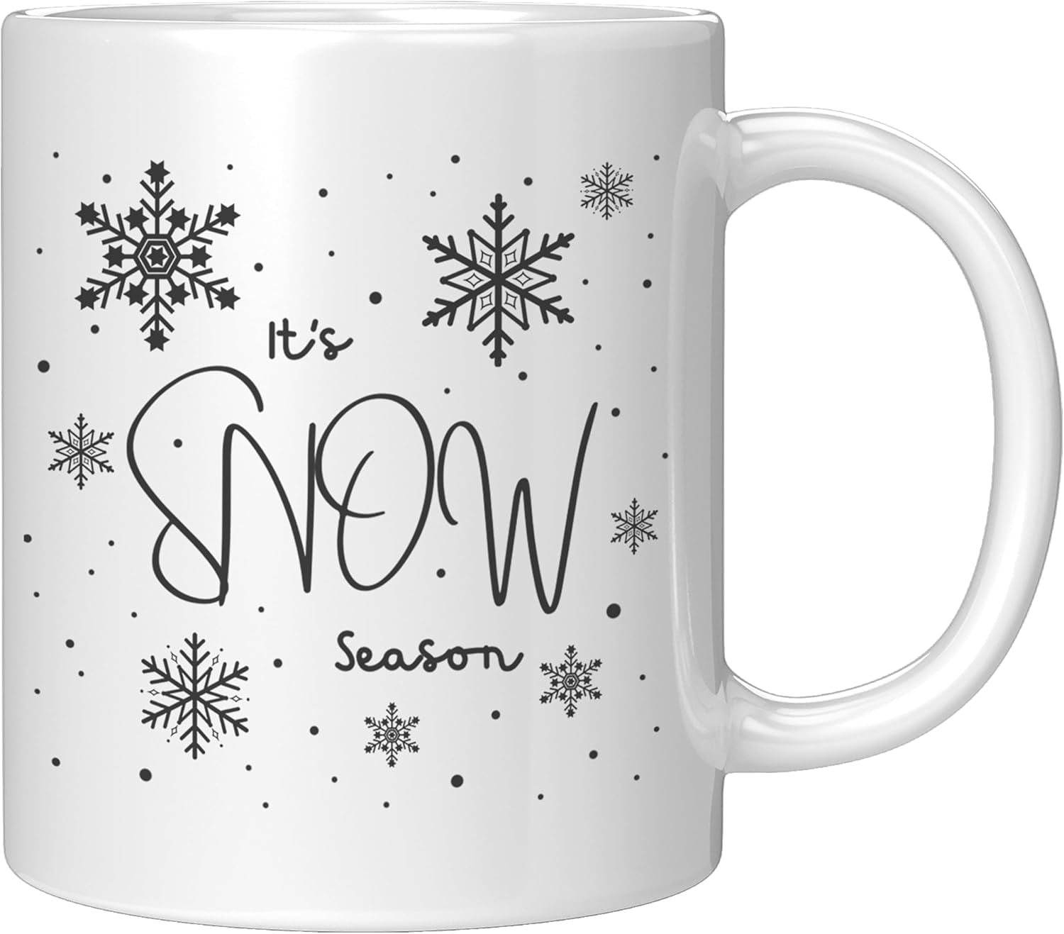 Coveted Goods It’s Snow Season Coffee Mug – Winter Mug with Snowflakes ...