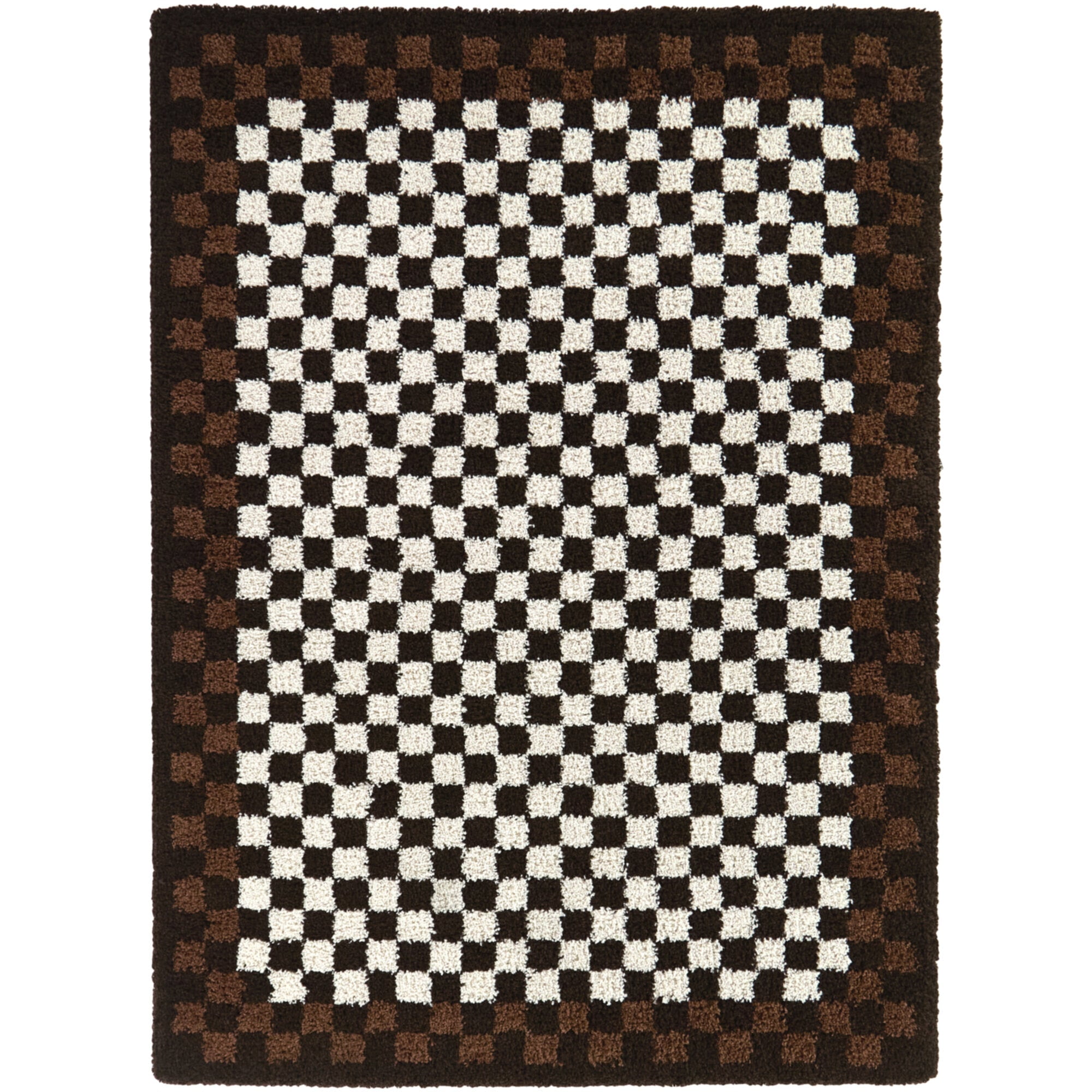 Covey Border Checkered Shag Area Rug - Walmart.com