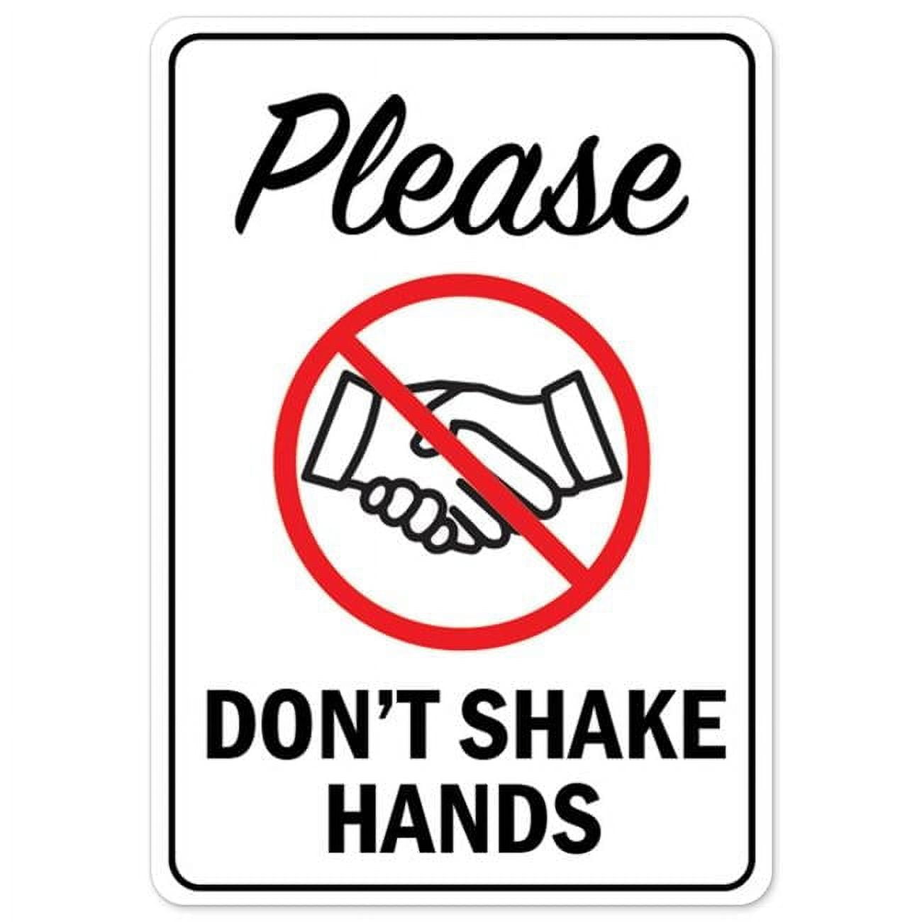 Covid-19 Notice Aluminum Sign - Please Dont Shake Hands - Walmart.com