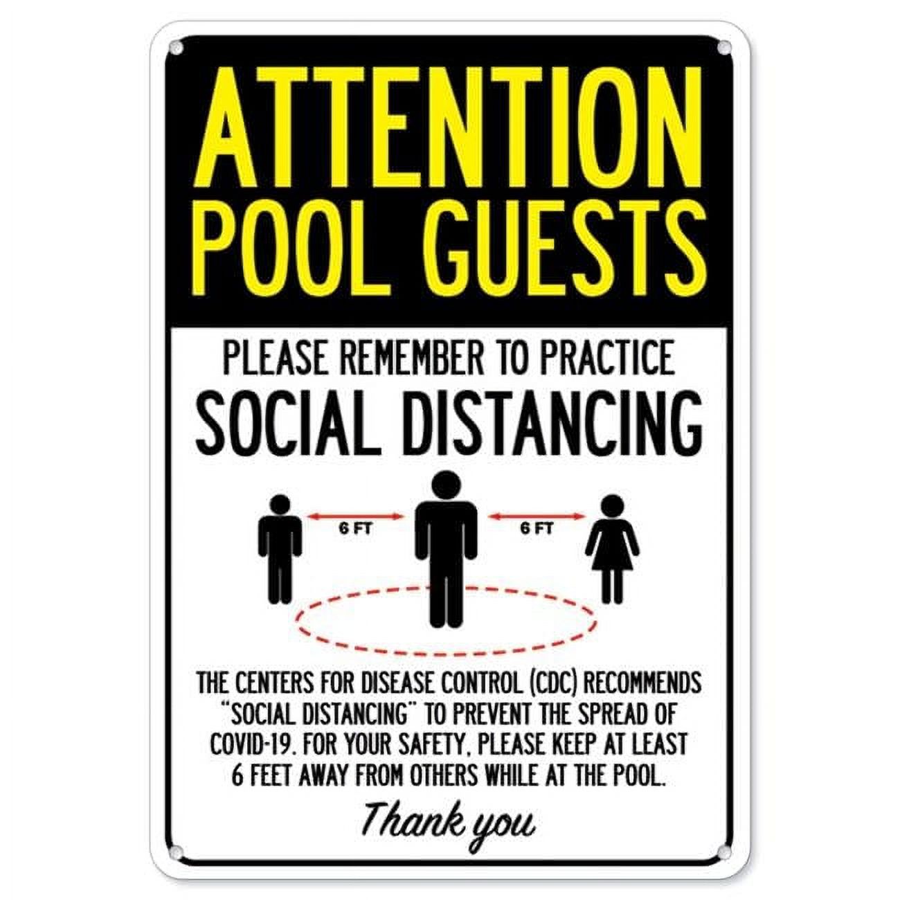 Covid-19 Notice Sign - Attention Pool Guests Practice Social Distancing ...