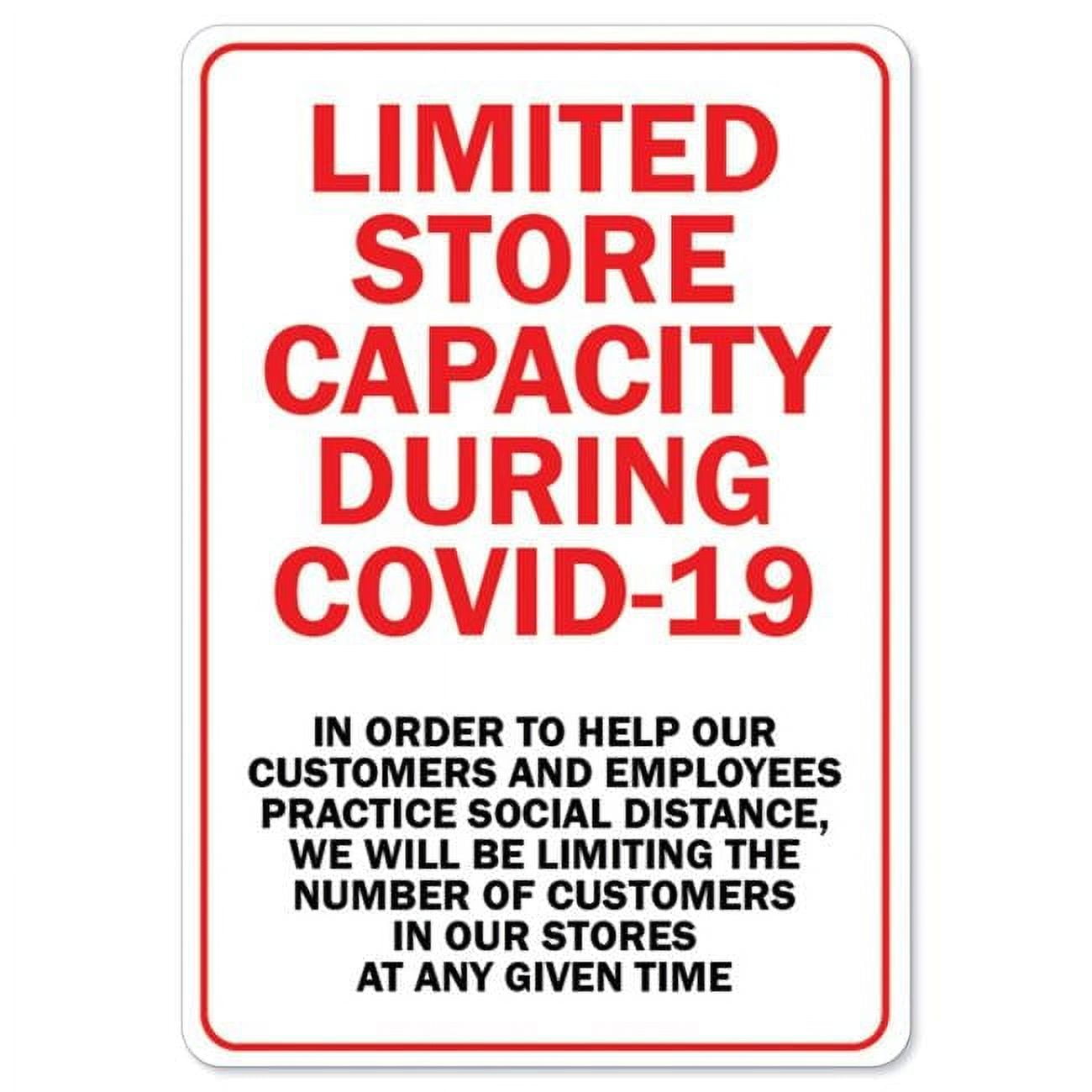 Public Safety Sign - Limited Store Capacity Due to Covid-19 - Walmart.com