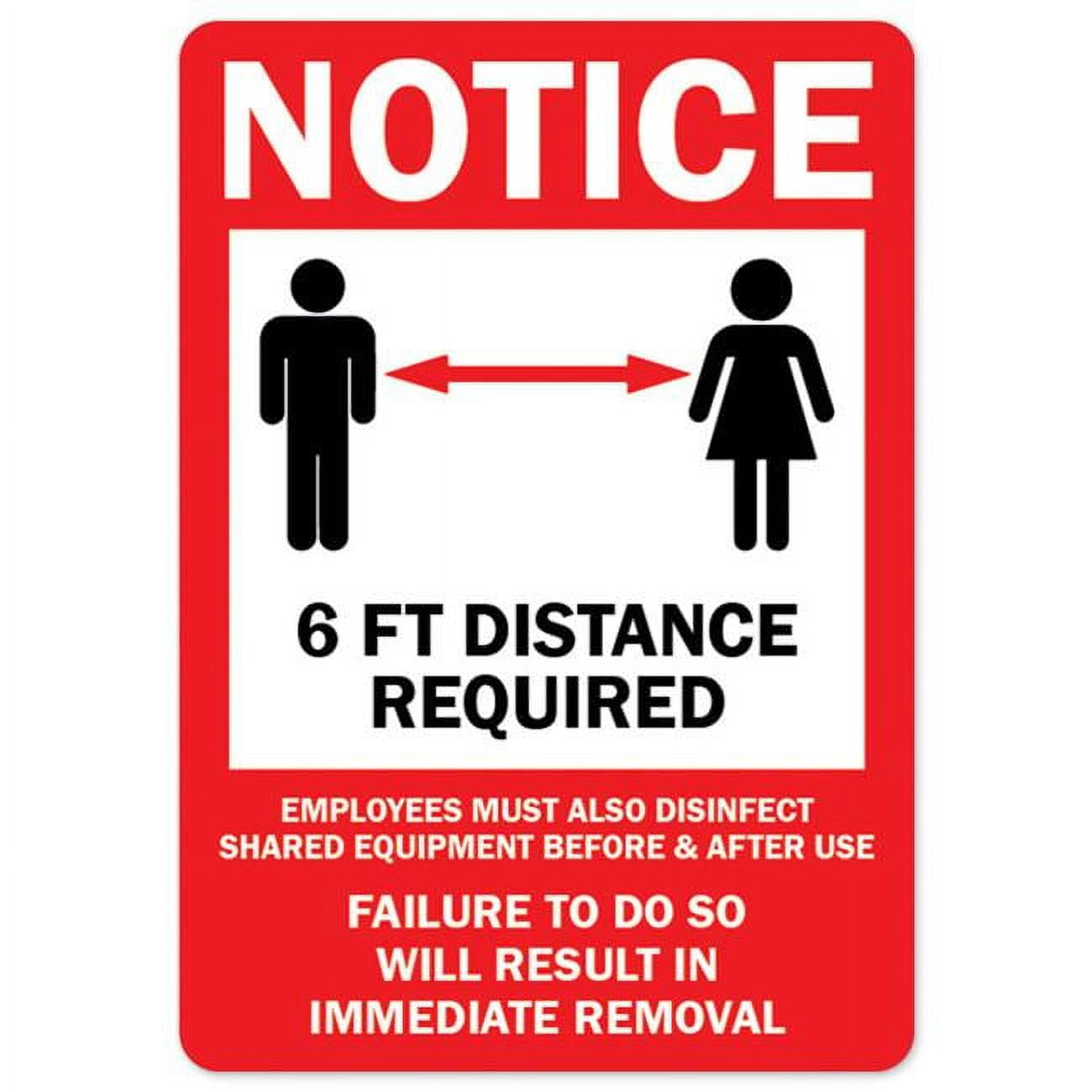 Covid-19 Notice Sign - Notice 6 ft. Distance Required - Walmart.com