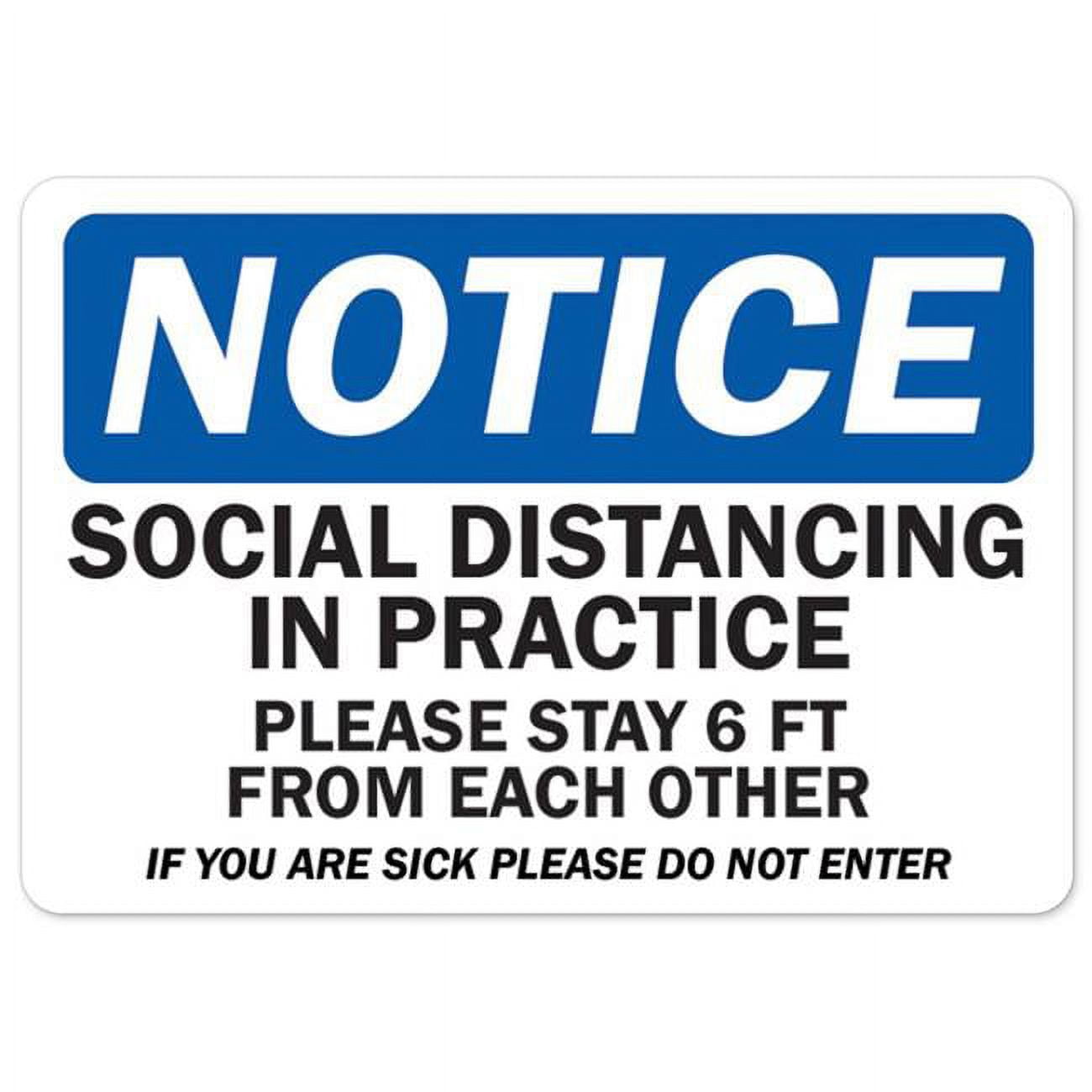 Covid-19 Notice Sign - Notice Social Distancing in Practice - Walmart.com
