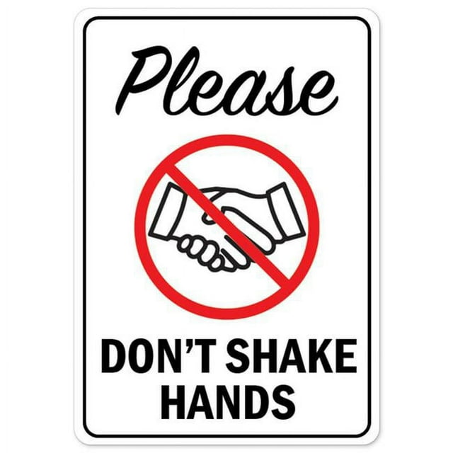 Covid-19 Notice Sign - Please Dont Shake Hands - Walmart.com