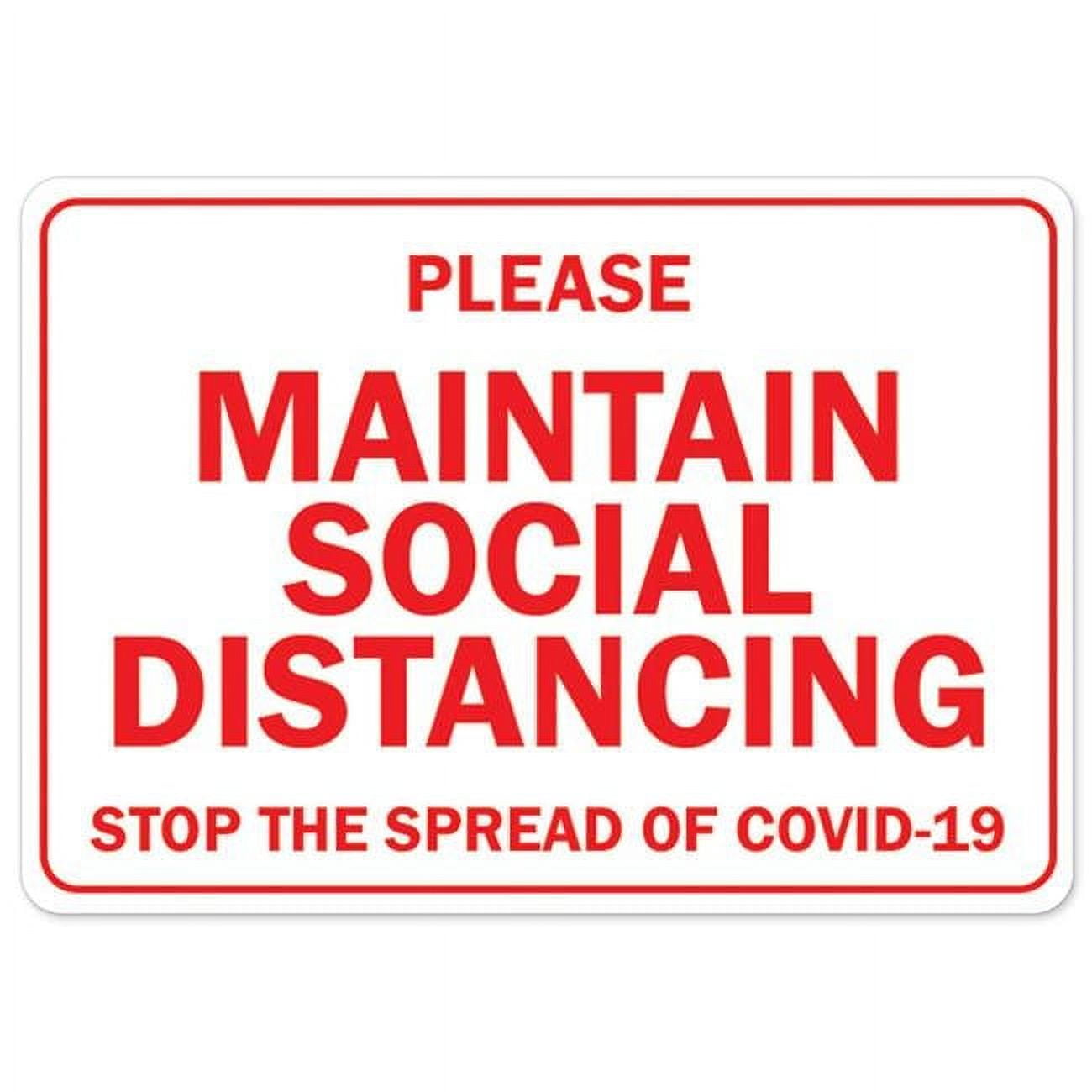 Covid-19 Notice Sign - Please Maintain Social Distancing - Walmart.com