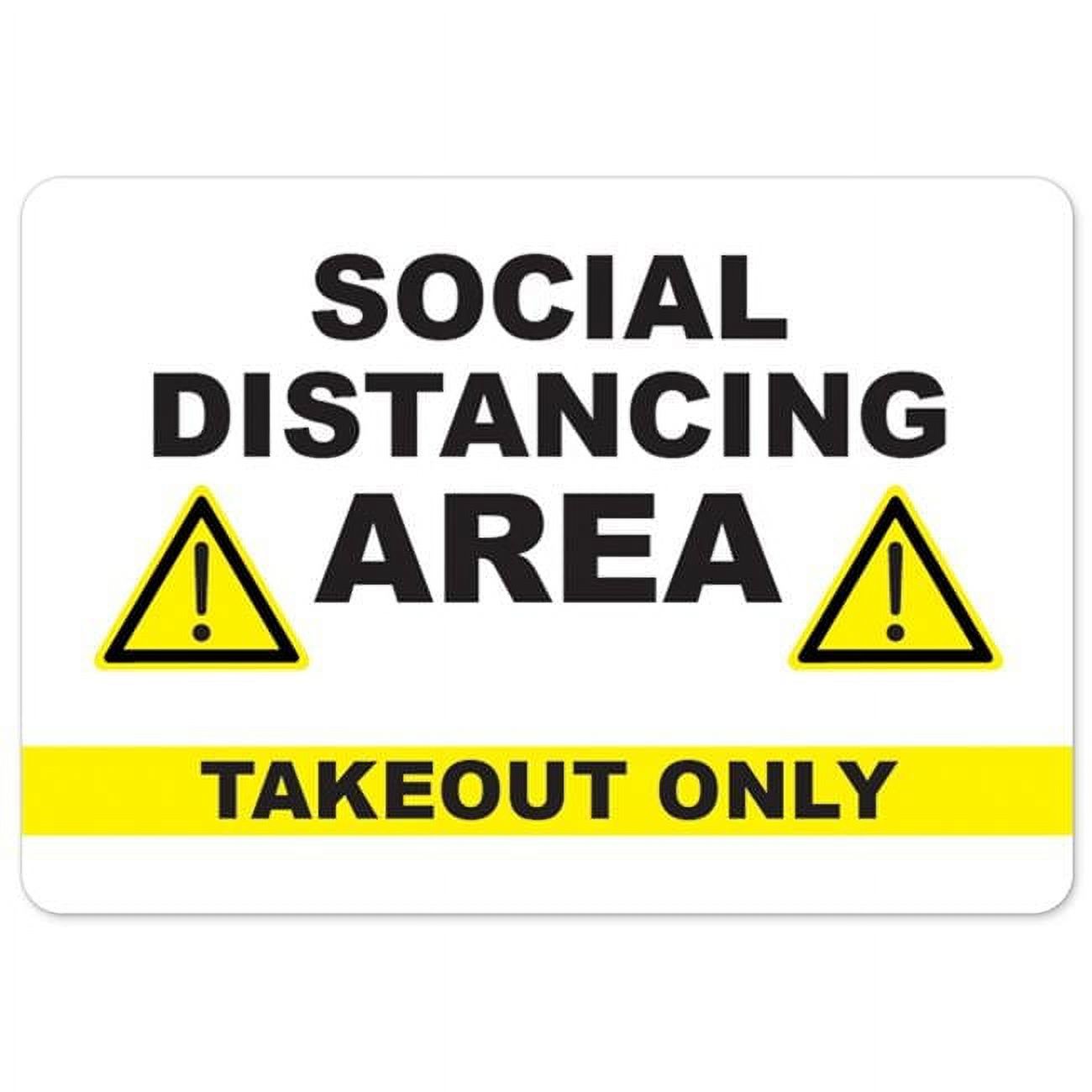 Covid-19 Notice Sign - Social Distancing Area Takeout Only - Walmart.com