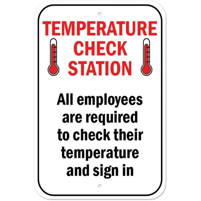 Covid-19 Notice Sign - Temperature Check Station - Walmart.com