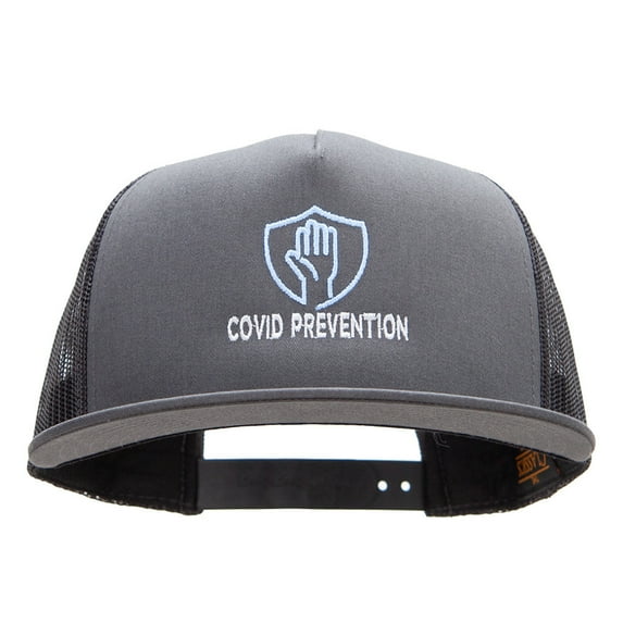 Covid Prevention Embroidered Mesh Trucker Cap - Charcoal OSFM - Walmart.com