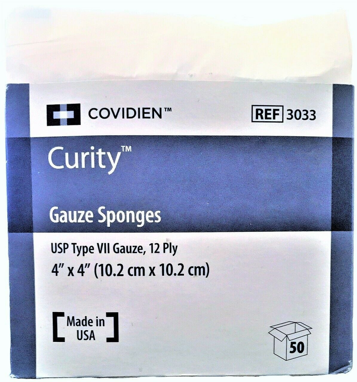 Covidien 3033 Curity Gauze pads / Sponge, Sterile 4" x 4", 12-ply (pack ...