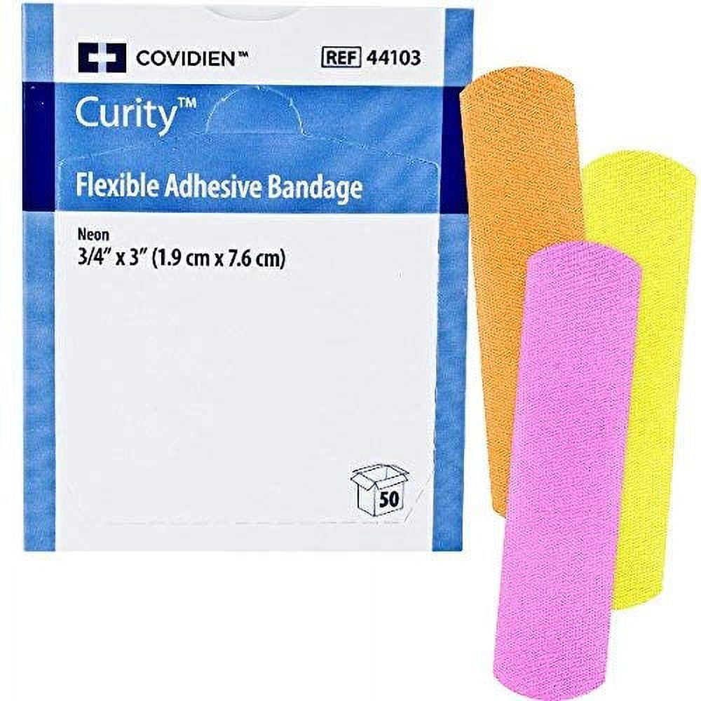 Covidien 44103 Curity Flexible Neon Bandage 3/4"x3" 50/Bx - Walmart.com