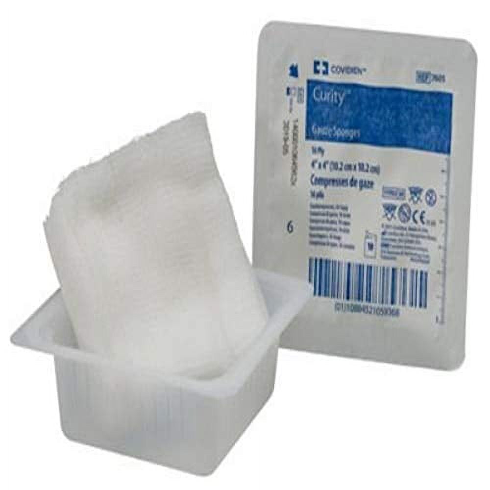 Covidien 6939 Curity Gauze Sponges, Sterile, 12-Ply, 4" x 4" (Tray of ...