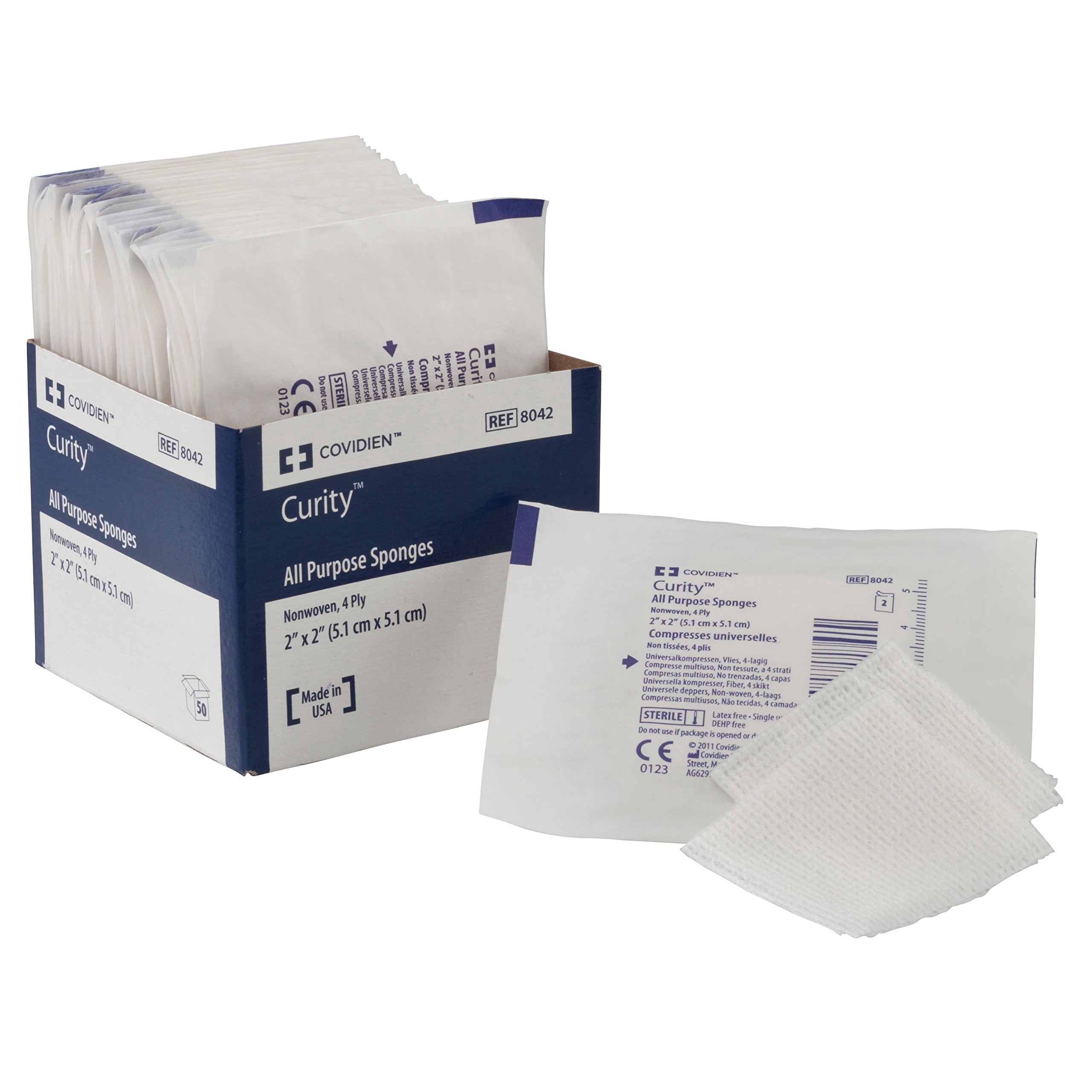 Covidien 8042 Curity Non-Woven All-Purpose Sponge, Sterile 2's in Peel ...