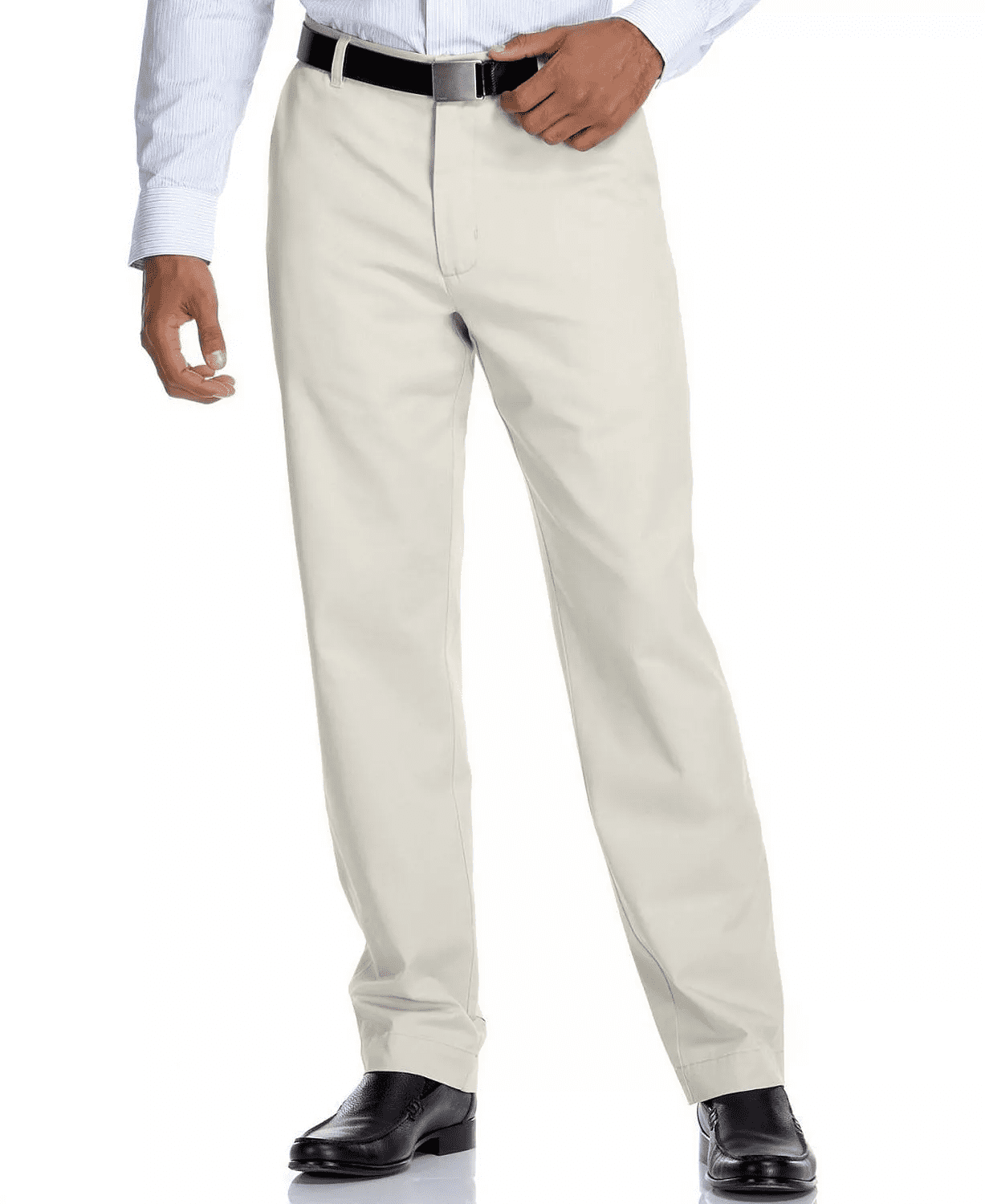Covington Men's Extender Flat Front Twill Pants - (Alabaster, 34W x 34L ...