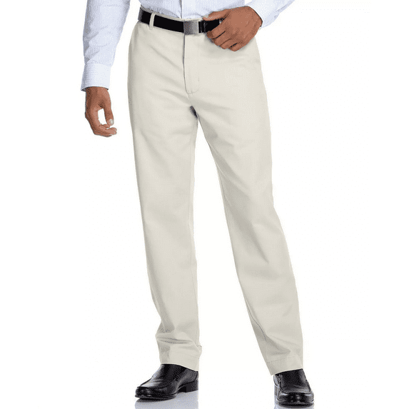 Covington Men's Extender Flat Front Twill Pants - (Alabaster, 34W x 34L ...