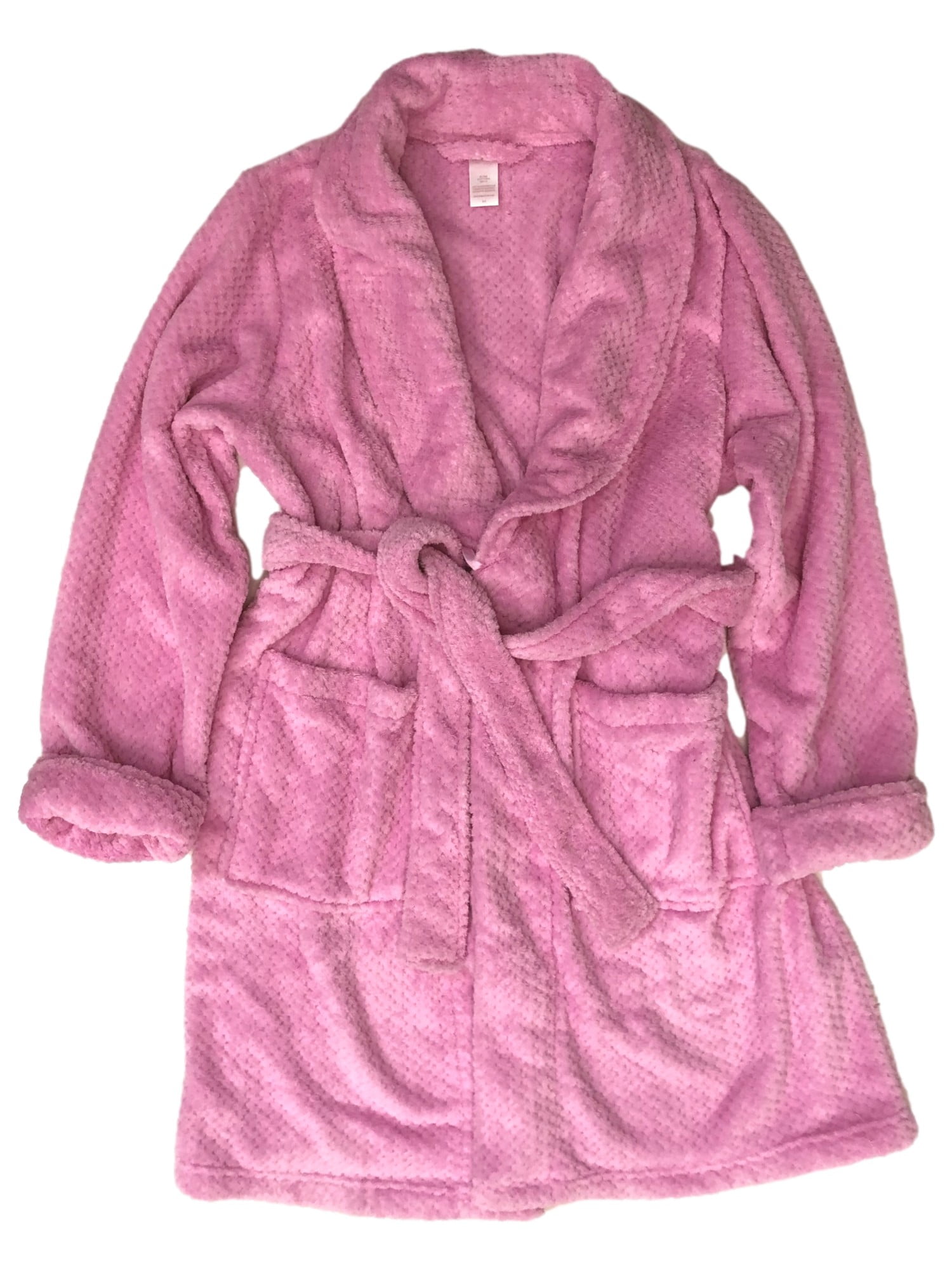 Covington Womens Short Pink Fleece Dimpled Robe House Coat Small ...