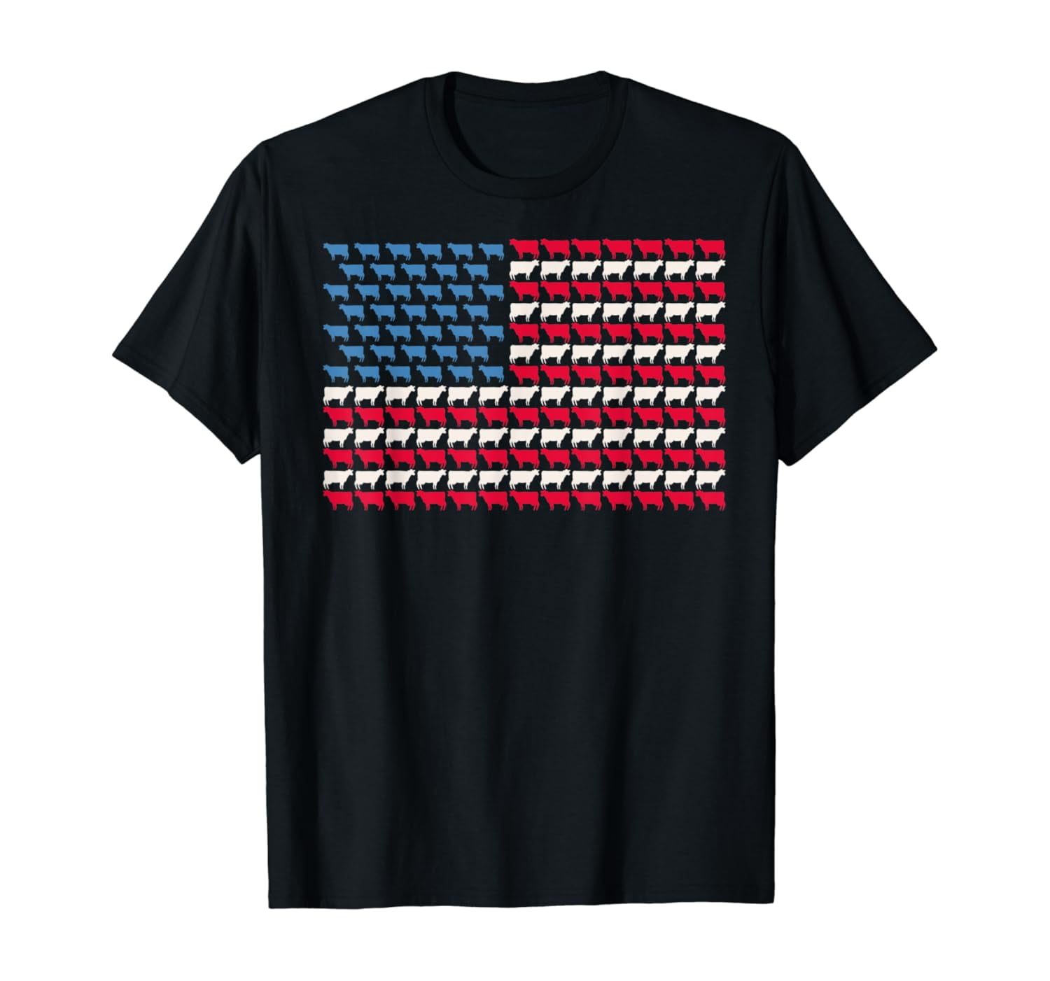 Cow American Flag Heifer Us 4Th Of July Farm Cattle Usa Gift T-Shirt ...