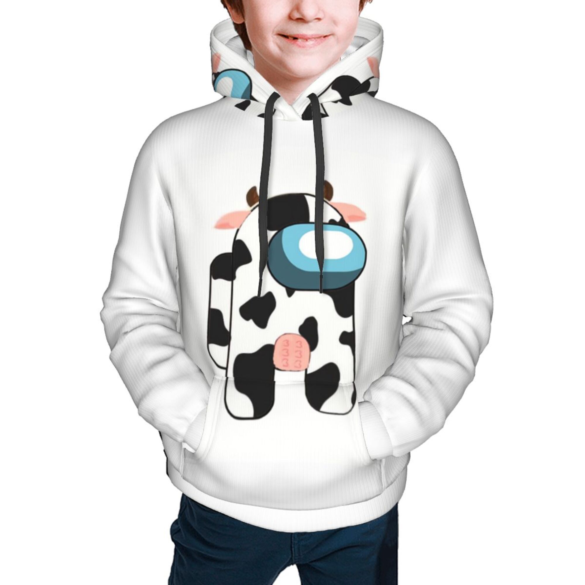 Cow Among-Us Imposter Crewmate Hoodies for Girls Boys Teen Kids,Soft ...