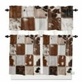 Cow Animal Fur Skin Kitchen Curtains Valance and Tier Set Western ...