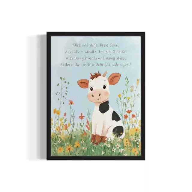 Cow Animal Kids Nursery With Poem Art Print Poster Wall Art Painting NO ...