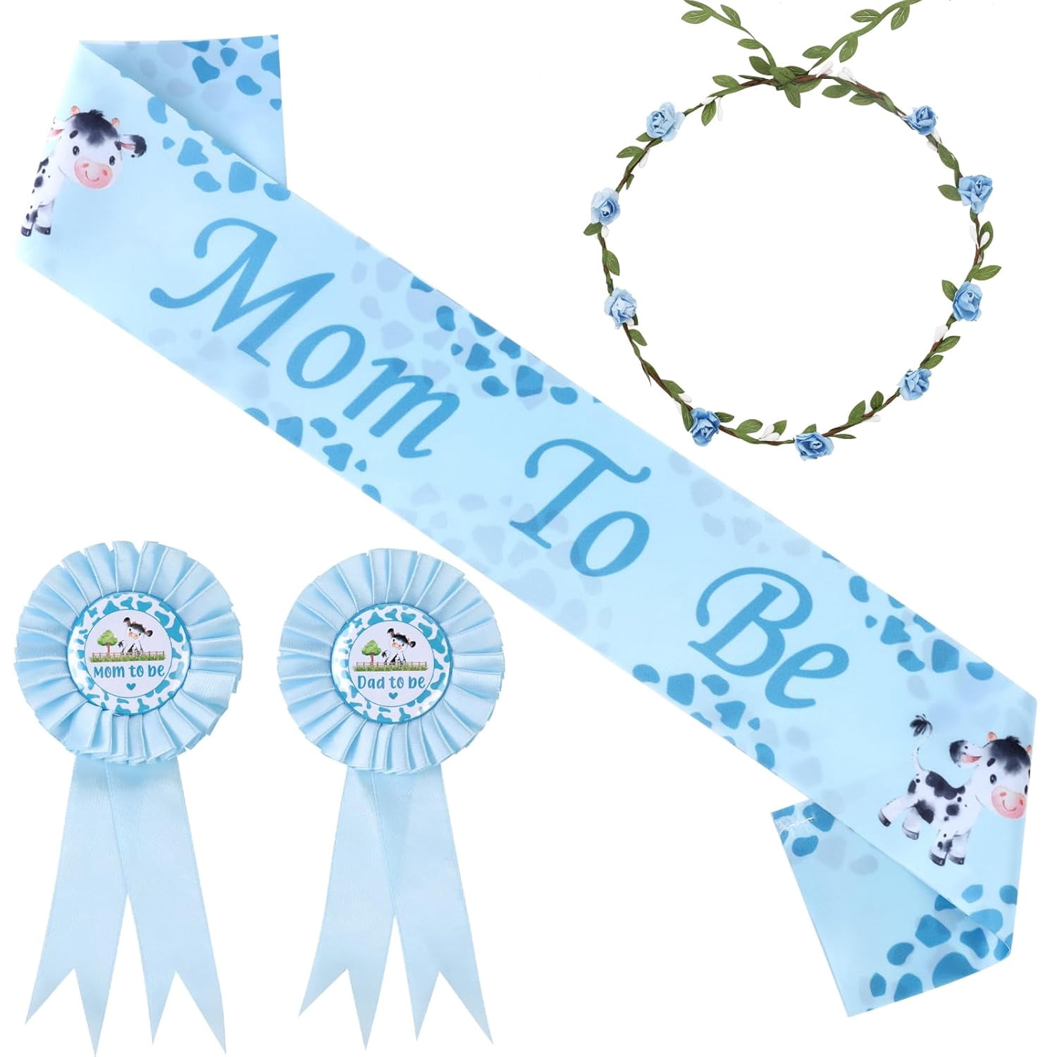 Cow Baby Shower Decorations Boy, Farm Animal Mom to Be Maternity Sash ...