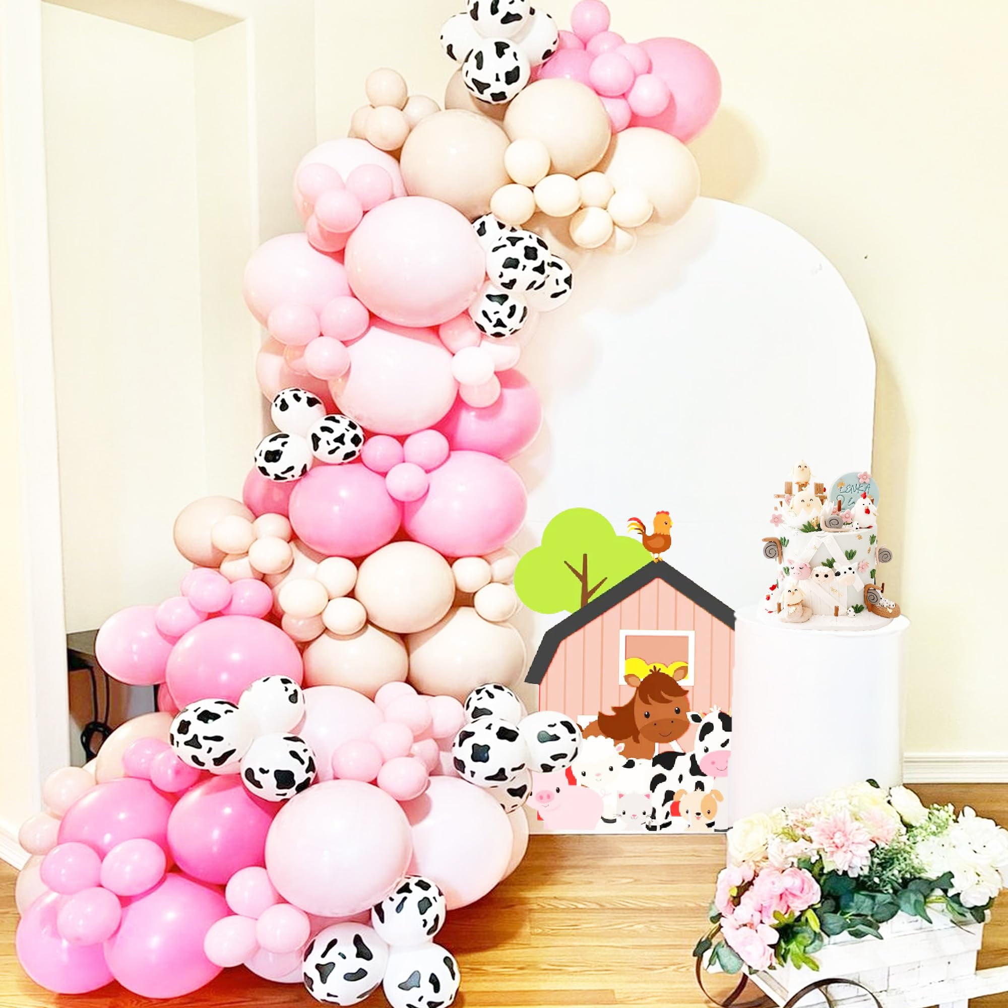 Cow Balloon Arch, Pink ZS23 and Cow Print Balloon Arch, Cowgirl Balloon ...
