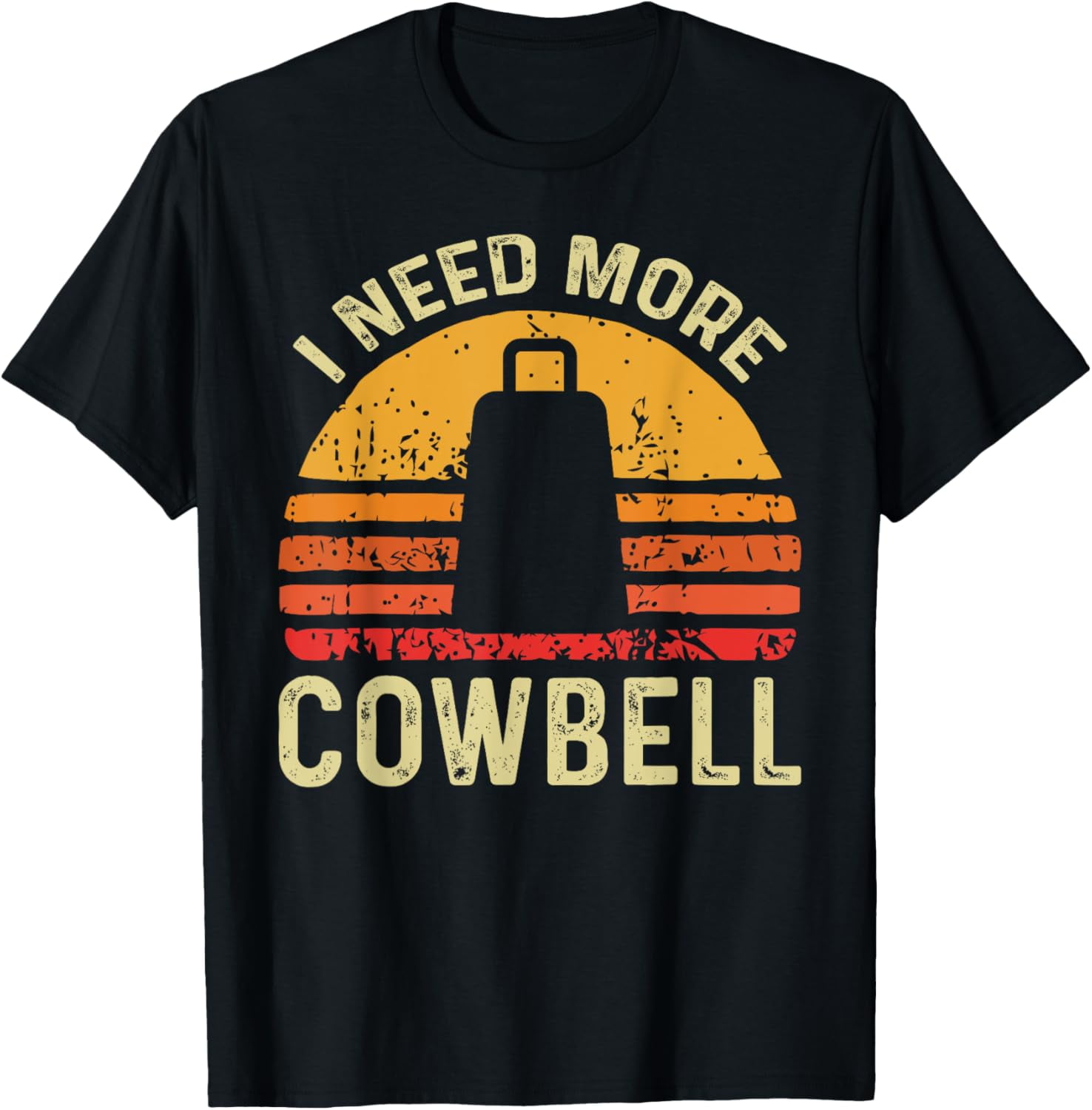 Cow Bell More Cowbell Vintage Funny Drummer Cowbell Funny T-Shirt ...