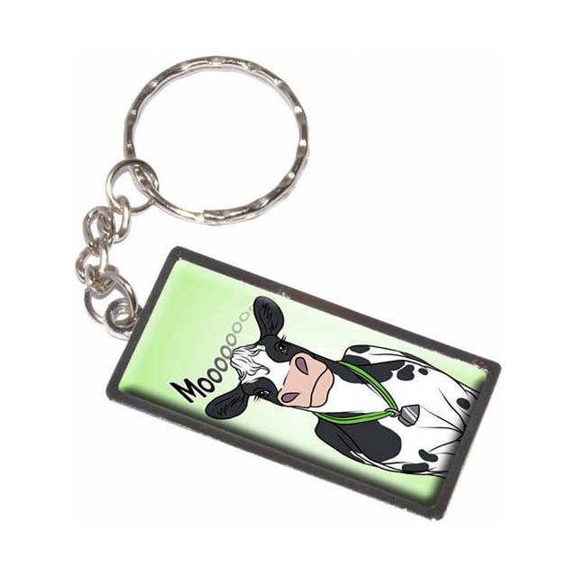 Cow Black And White Cattle Milk Farm Moo Keychain Key Chain Ring ...