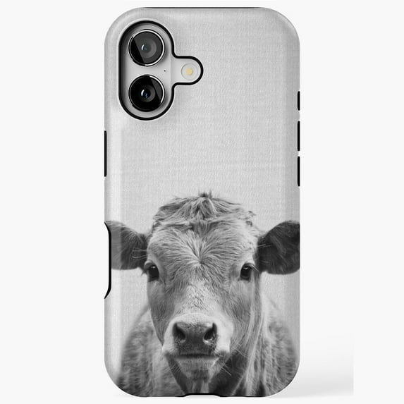 Cow Black and White Farm Animal Cute Art Phone Case for iPhone 11 12 13 ...