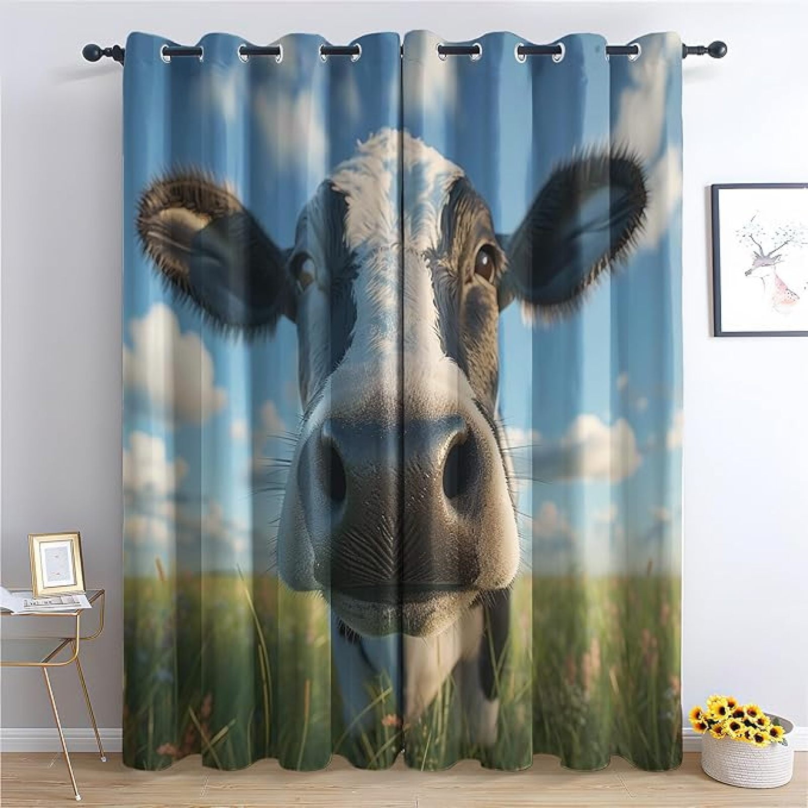 Cow Blackout Curtains For Bedroom Living Room, Funny Curtains & Home ...