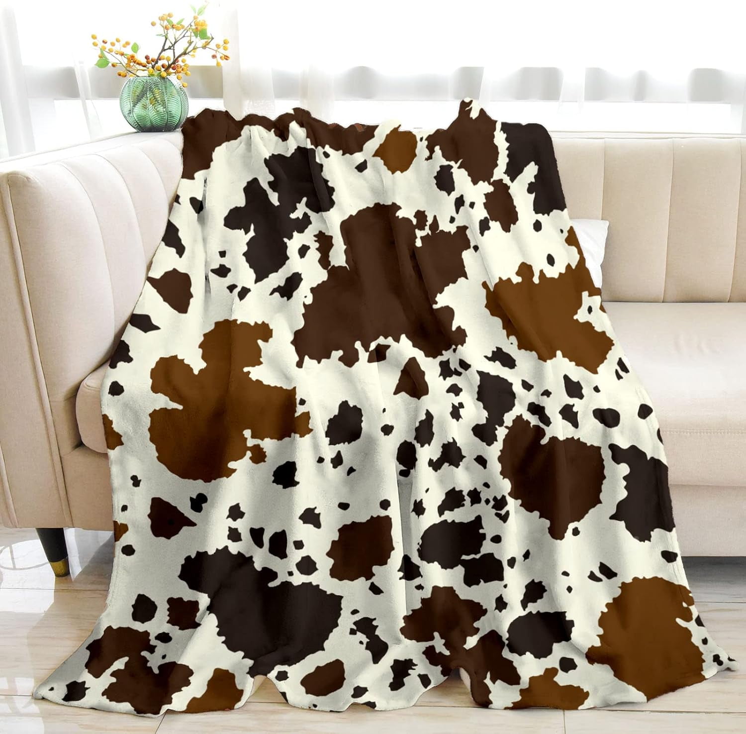 Cow Blanket for Adults, Cow Print Blankets and Throws, Cowhide Blanket ...