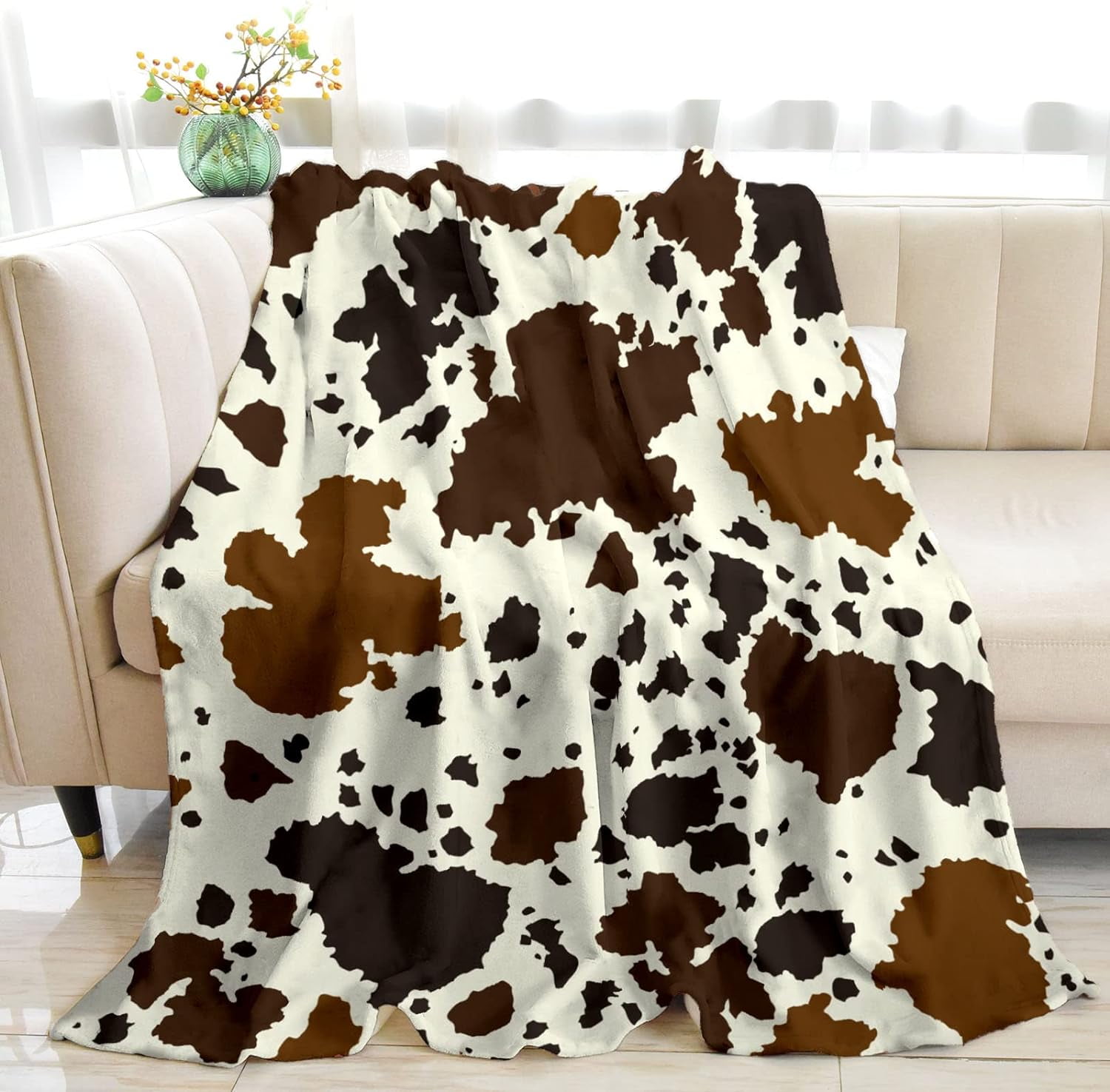 Cow Blanket for Adults,Cowhide Blanket for Girls, Cute Blankets for ...