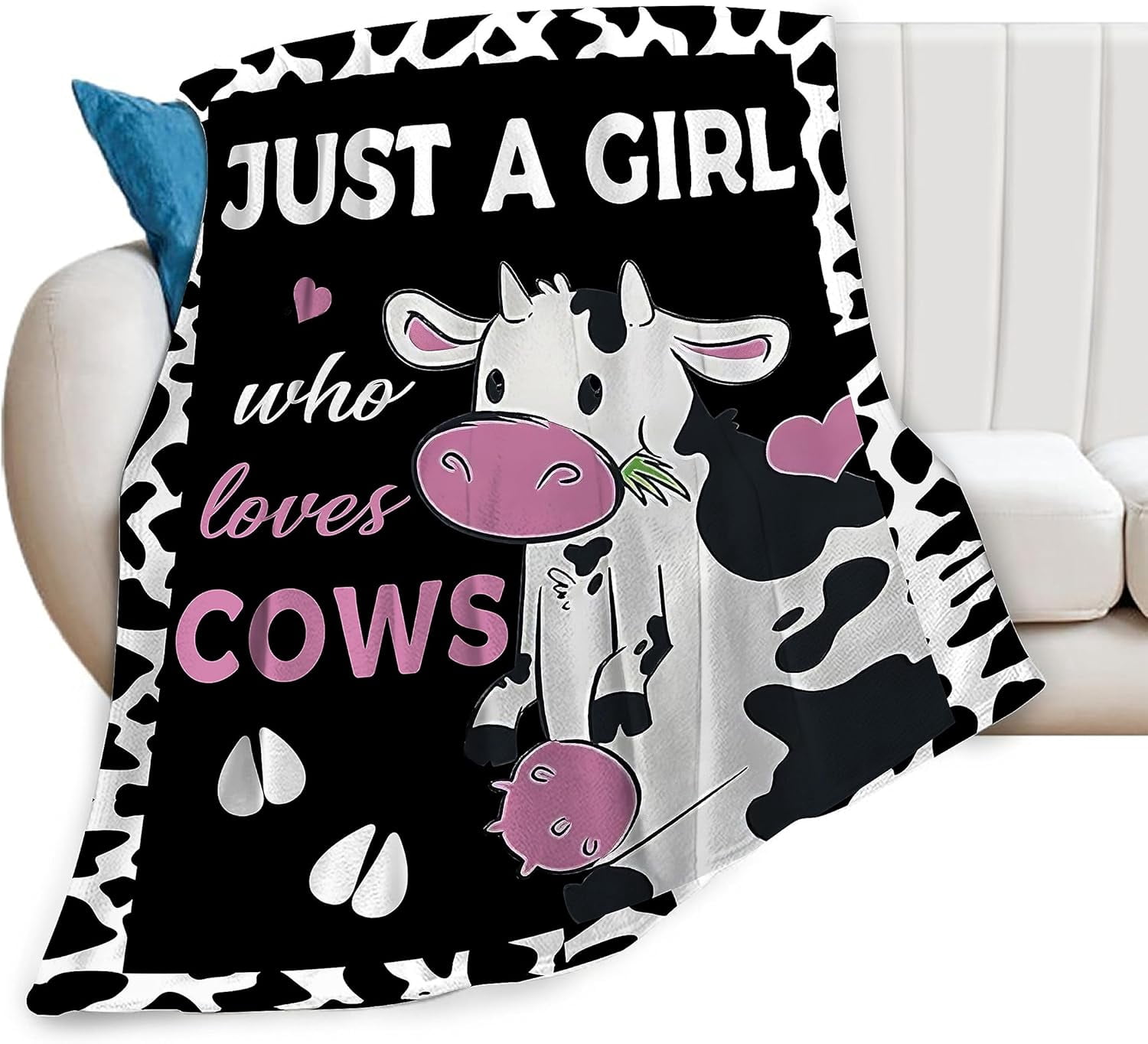 Cow Blanket Cute Super Soft Cozy Warm Milk Cow Print Plush Blanket ...