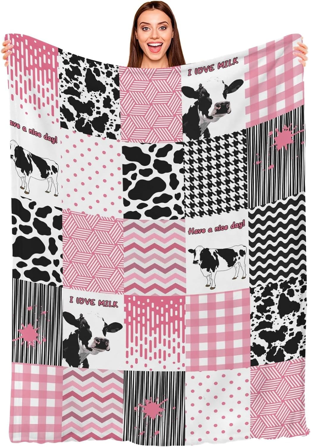Cow Blanket Flannel Fleece Throw Blanket Cute Cow Print Blanket for ...