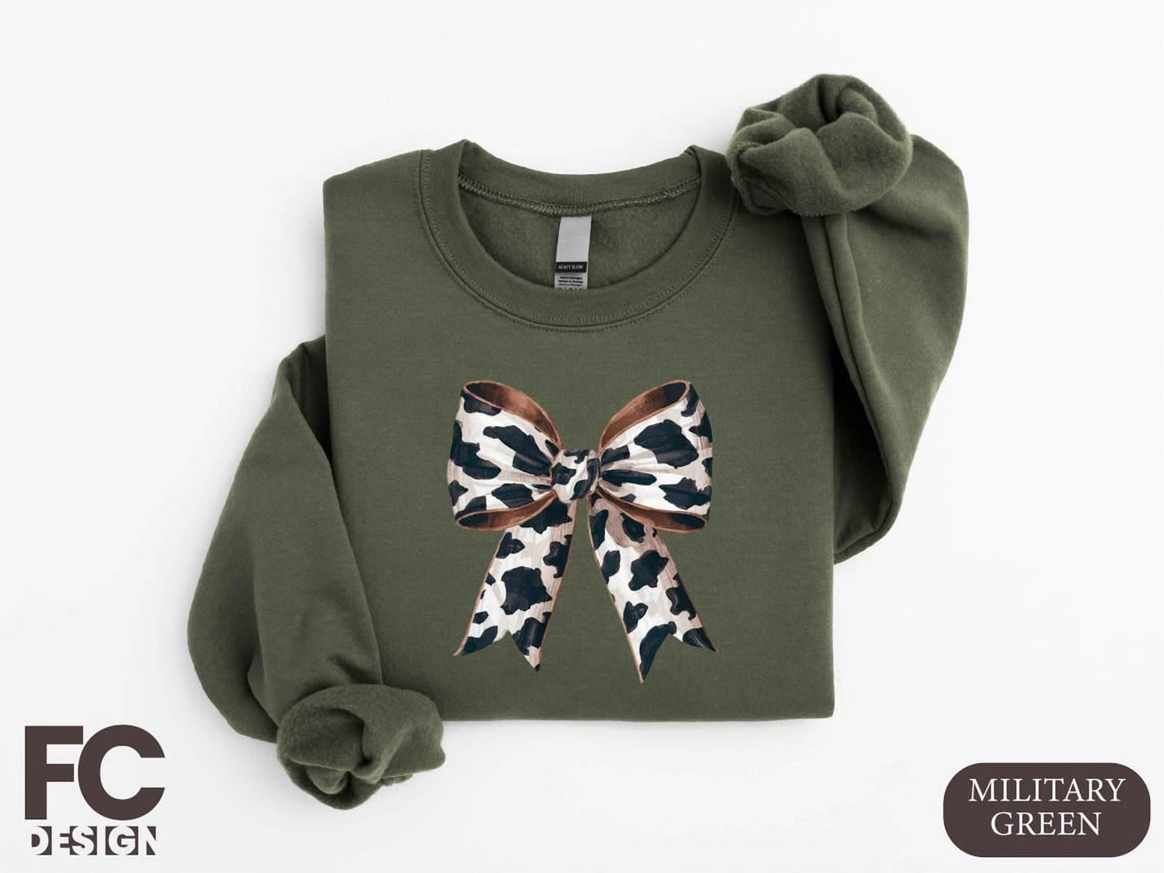 Cow Bow SweatWestern Coquette Cow Cowgirl SweatCute Country Sweater ...