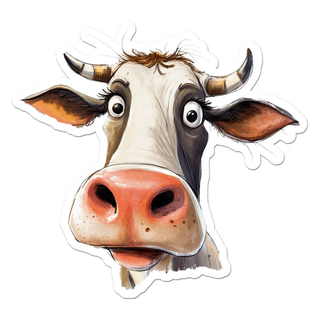 Cow Bull Head Sticker Phone Decal Water Bottle Stickers Car Decals ...