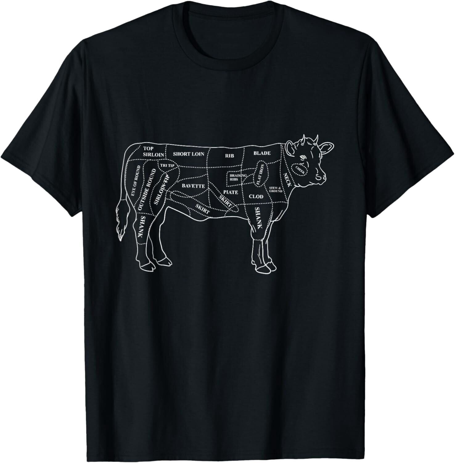 Cow Butcher Beef Cuts Diagram - Eat Beef Butcher Cut Chart Gift Unisex ...
