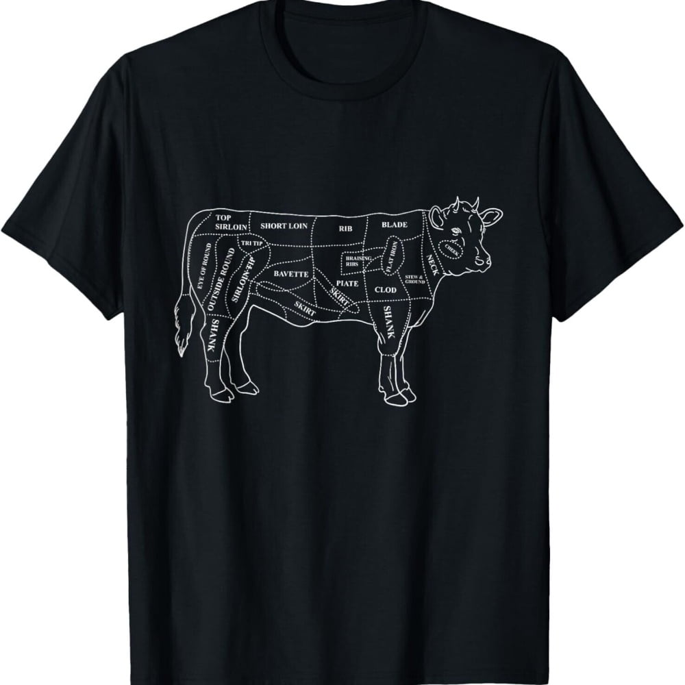 Cow Butcher Beef Cuts Diagram - Eat Beef Butcher Cut Chart Gift Unisex ...
