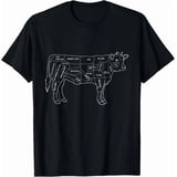 Cow Butcher Beef Cuts Diagram Eat Beef Butcher Cut Chart Gift Unisex T ...
