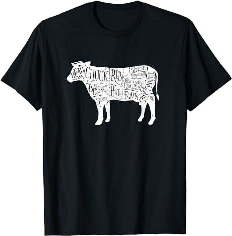 Cow Butcher Tees - Beef Cuts Diagram T-Shirt - Walmart.com