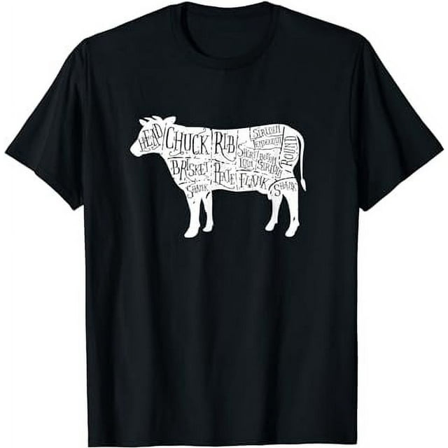 Cow Butcher Tees - Beef Cuts Diagram T-Shirt - Walmart.com