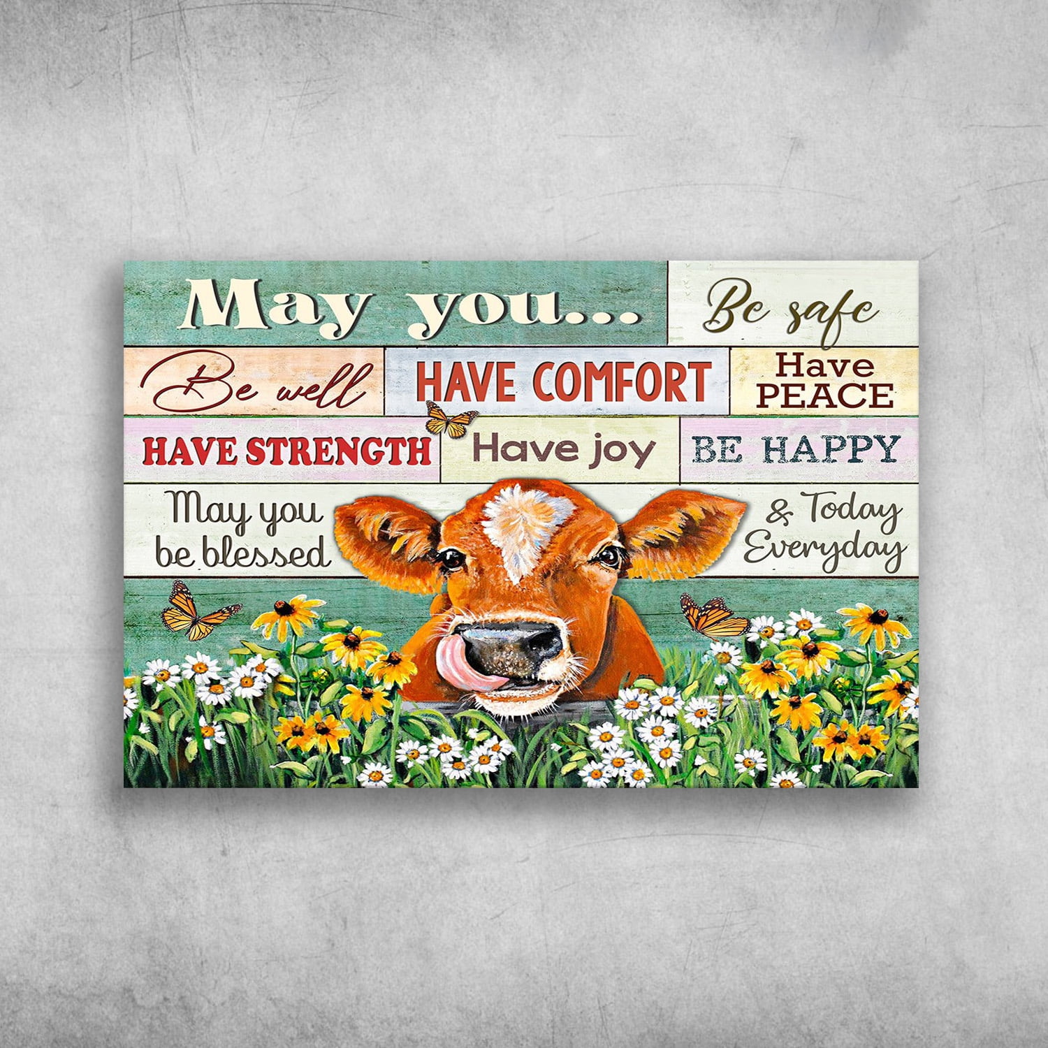 Cow, Butterfly, Flower - May You Be Safe, Be Well, Have Comfort, Have ...