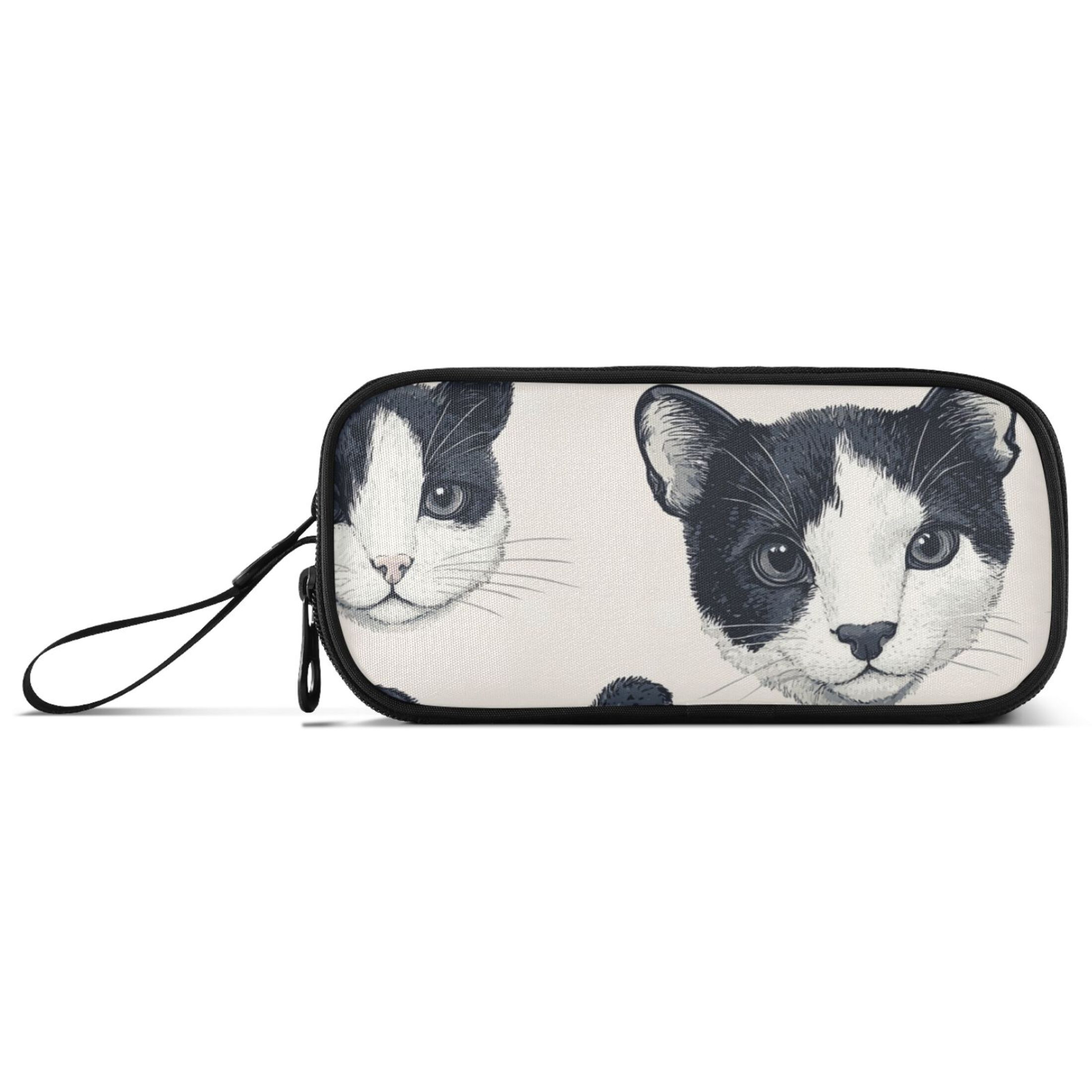 Cow Cat Faces Cute Pencil Case Stationary Holder Pen Bag Pencil Pouch ...