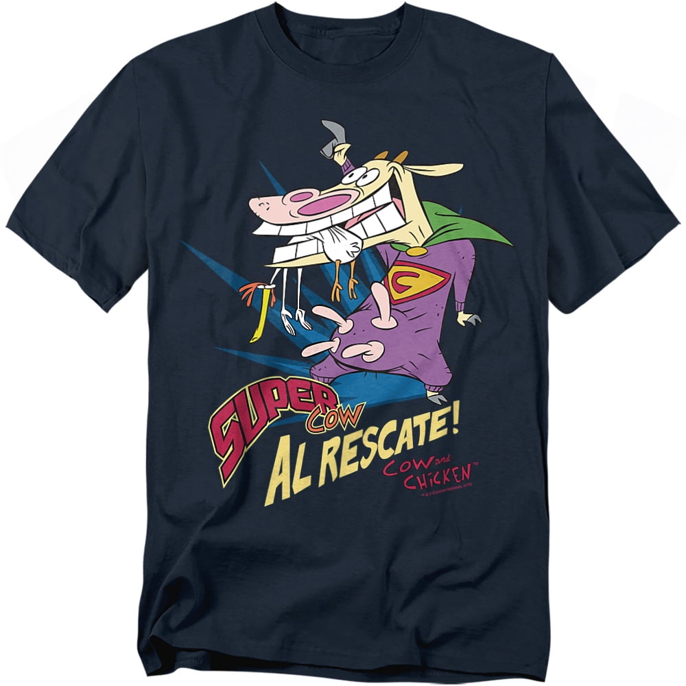Cow And Chicken Men's Super Cow T-shirt X-Large Navy - Walmart.com