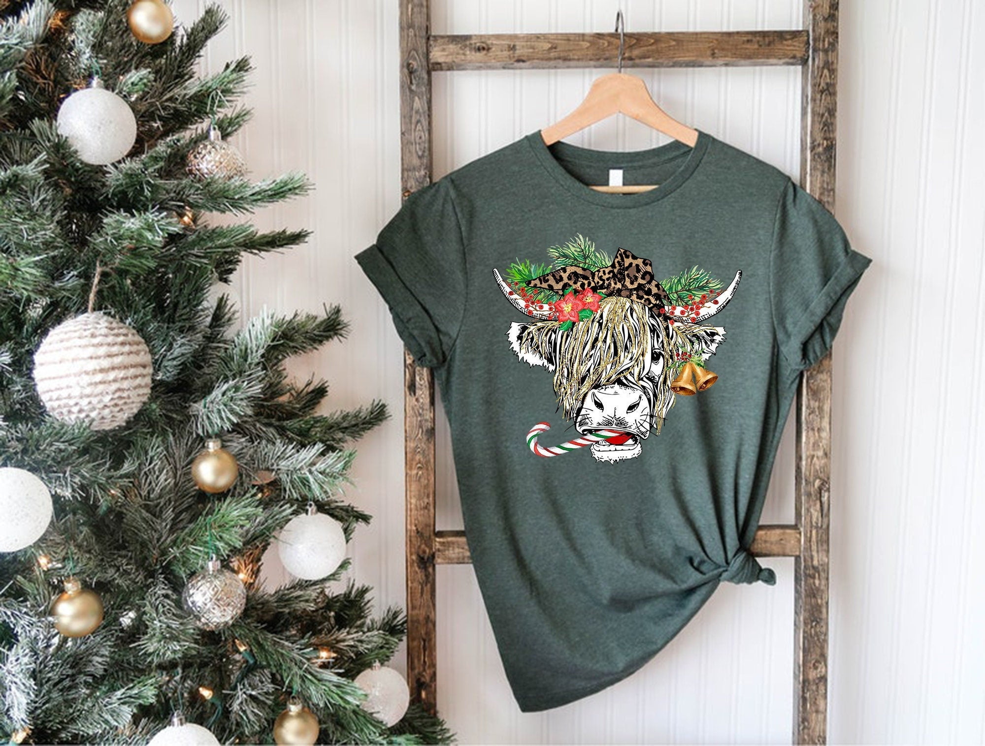 Cow Christmas Shirt, Merry Christmas Heifers Tee, Christmas Cow T-shirt ...