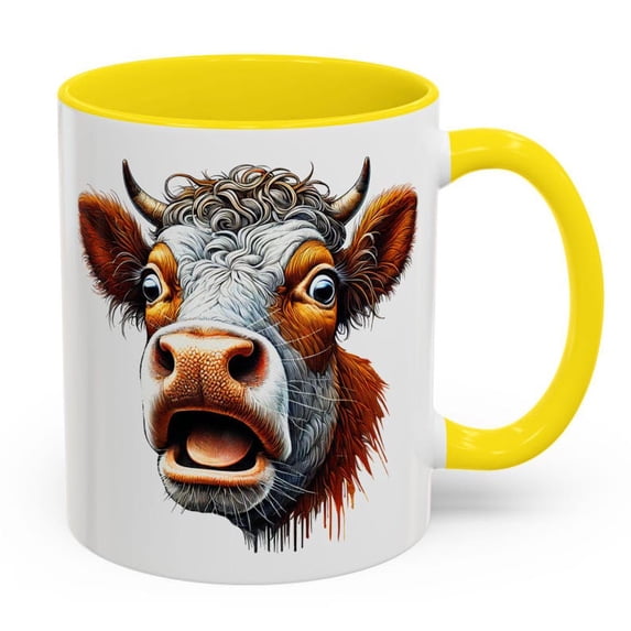 Cow Coffee Mug Hilarious Surprised Cow Face Farm Animal Gift, Rustic ...