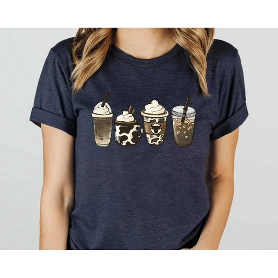 Cow Coffee Mug T-Shirt, Coffee Cup Shirt, But First Coffee, Coffee ...