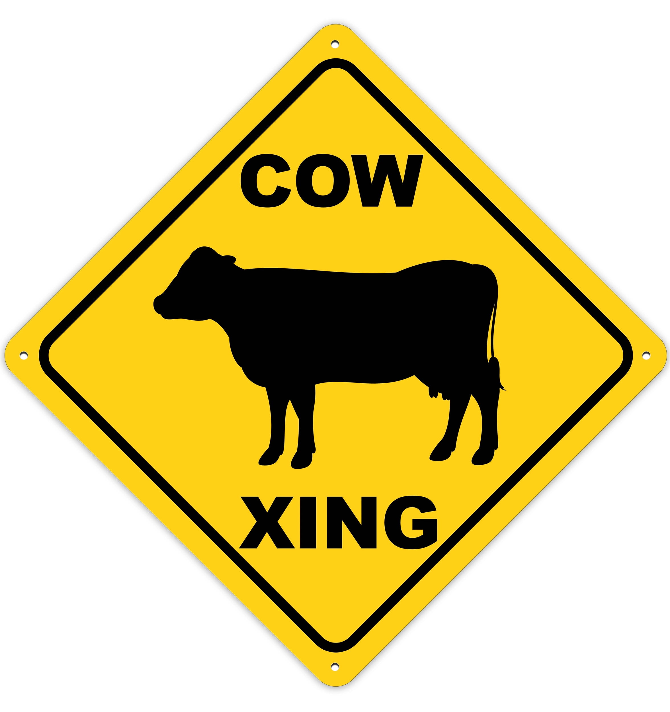 Cow Crossing Sign Aluminum Indoor/Outdoor Sign - Walmart.com
